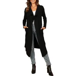 PETAL & PUP Audrina Longline Cardigan - Black