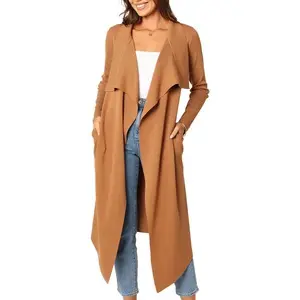 PETAL & PUP Audrina Longline Cardigan - Camel