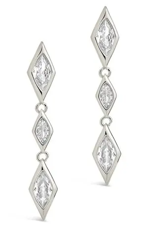 Sterling Forever Lissie Cubic Zirconia Linear Drop Earrings