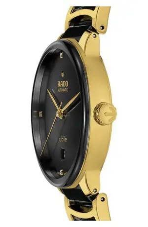 RADO True Square Automatic Open Heart Bracelet Watch - Black