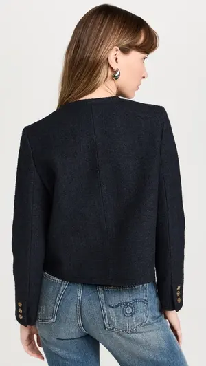 Ba&sh Meredith Tweed Jacket - Marine