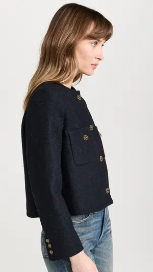 Ba&sh Meredith Tweed Jacket - Marine