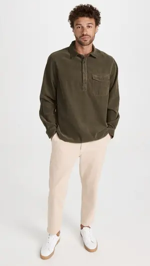 ALEX MILL Popover Shirt In Fine Wale Corduroy