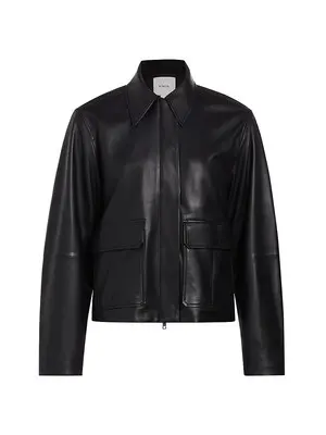 Vince Women's Clean Leather Jacket - Black  - Black