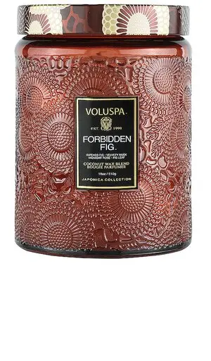 Voluspa Forbidden Fig Large Jar Candle In Wine - Citrus & Fruity