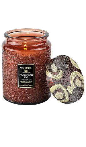 Voluspa Forbidden Fig Large Jar Candle In Wine