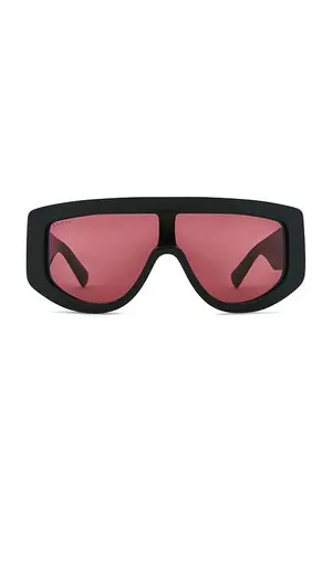 Gucci Mask Sunglasses - Black & Red