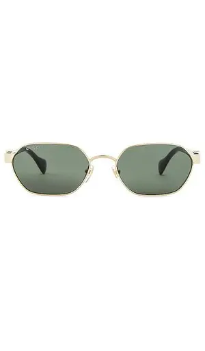 Gucci Mini Running Oval Sunglasses In Metallic