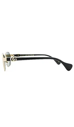 Gucci Mini Running Oval Sunglasses In Metallic