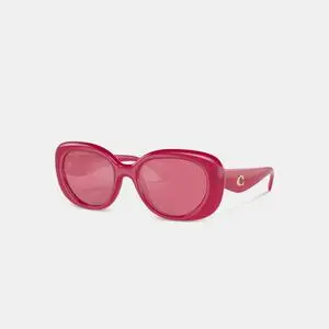 COACH C Hardware Round Sunglasses Magenta