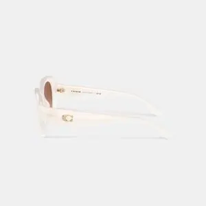 COACH C Hardware Round Sunglasses - Milky Ivory