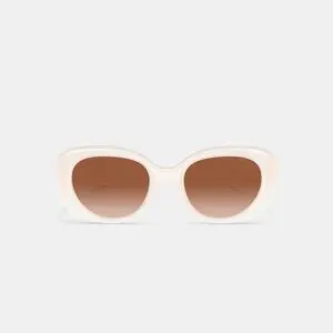 COACH C Hardware Round Sunglasses - Milky Ivory
