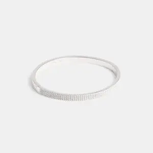 COACH Pavé Hinged Bangle - Silver