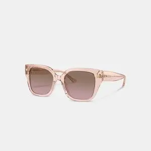 COACH® Charms Oversized Square Sunglasses Brown Pink Gradient