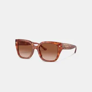 COACH® Charms Oversized Square Sunglasses - Caramel Tortoise