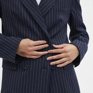 COACH Double Breasted Blazer - Navy/white