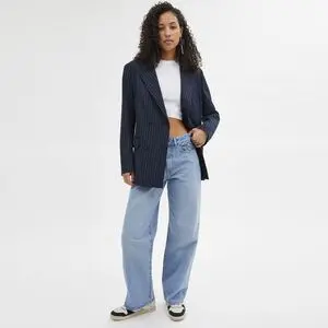 COACH Double Breasted Blazer - Navy/white