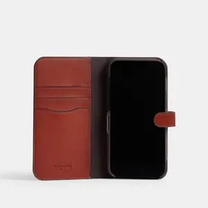 COACH Iphone 15 Folio In Signature Canvas