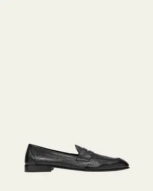 Brioni Appia Deerskin Penny Loafers - Black