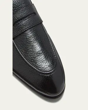 Brioni Appia Deerskin Penny Loafers - Black