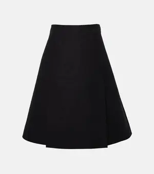 Marni Marni Cotton Cady Midi Skirt Black