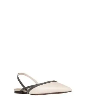 Brunello Cucinelli Leather Slingback Ballet Flats