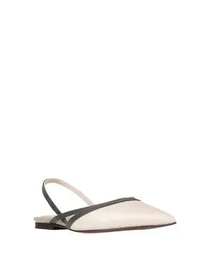 Brunello Cucinelli Leather Slingback Ballet Flats