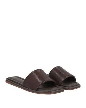 Brunello Cucinelli Leather Slide Sandals