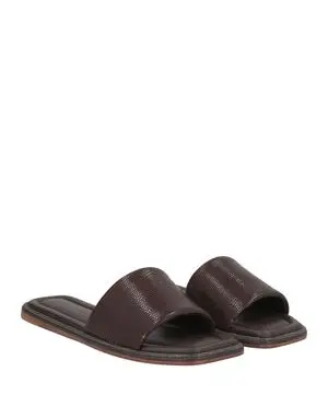 Brunello Cucinelli Leather Slide Sandals