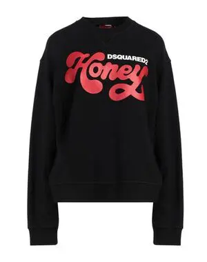 Dsquared2 Cotton Sweatshirt With Logo Print - Black