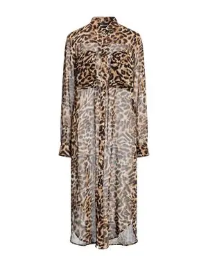 Just Cavalli Leopard-print Crepe Midi Shirt Dress