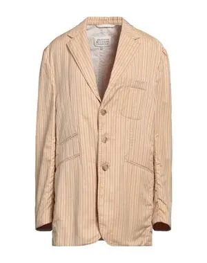 MAISON MARGIELA Pinstriped Single-breasted Blazer - Beige