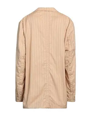 MAISON MARGIELA Pinstriped Single-breasted Blazer - Beige