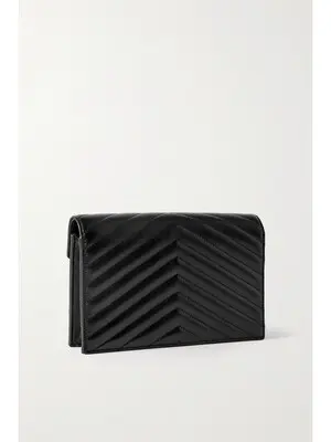 Saint Laurent Cassandre Mini Matelassé Leather Chain Wallet