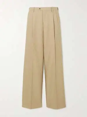 Gucci Pleated Wool-jacquard Trousers - Camel