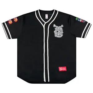 Supreme Patches Denim Baseball Jersey