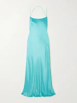 Michael Lo Sordo Floss Open-back Silk-satin Maxi Dress