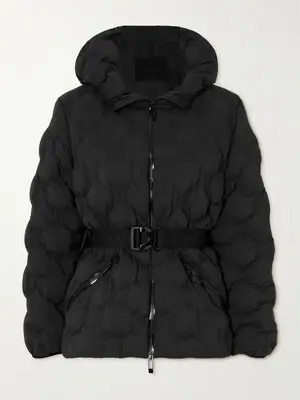 Moncler Adonis Belted Hooded Quilted Ripstop Down Jacket