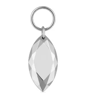MARIA TASH Faceted Gold Marquise Charm - White