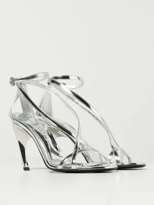 Alexander McQueen Metallic Heeled Sandals - Silver