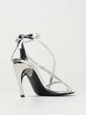 Alexander McQueen Metallic Heeled Sandals - Silver
