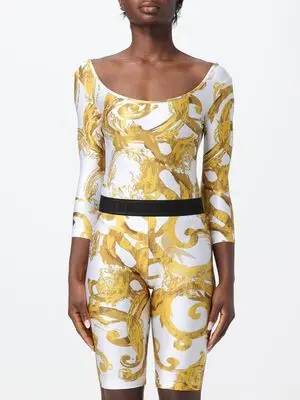Versace Printed Long Sleeve Bodysuit