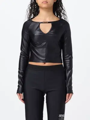 Versace Long Sleeve Crop Top With Keyhole Detail