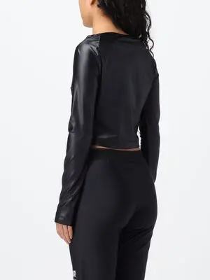 Versace Long Sleeve Crop Top With Keyhole Detail