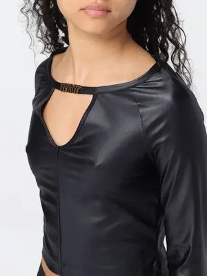 Versace Long Sleeve Crop Top With Keyhole Detail