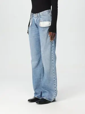 MAISON MARGIELA High-waisted Wide-leg Baggy Cotton Jeans - Blue