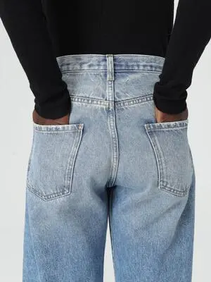 MAISON MARGIELA High-waisted Wide-leg Baggy Cotton Jeans - Blue