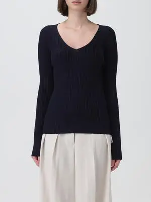 Theory Ribbed V-neck Sweater - Navy
