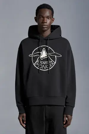 Moncler X Roc Nation By Jay-Z Logo Motif Hoodie - Black | Editorialist