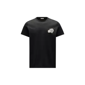 Moncler Moncler Double Logo Patch Cotton T-shirt Black